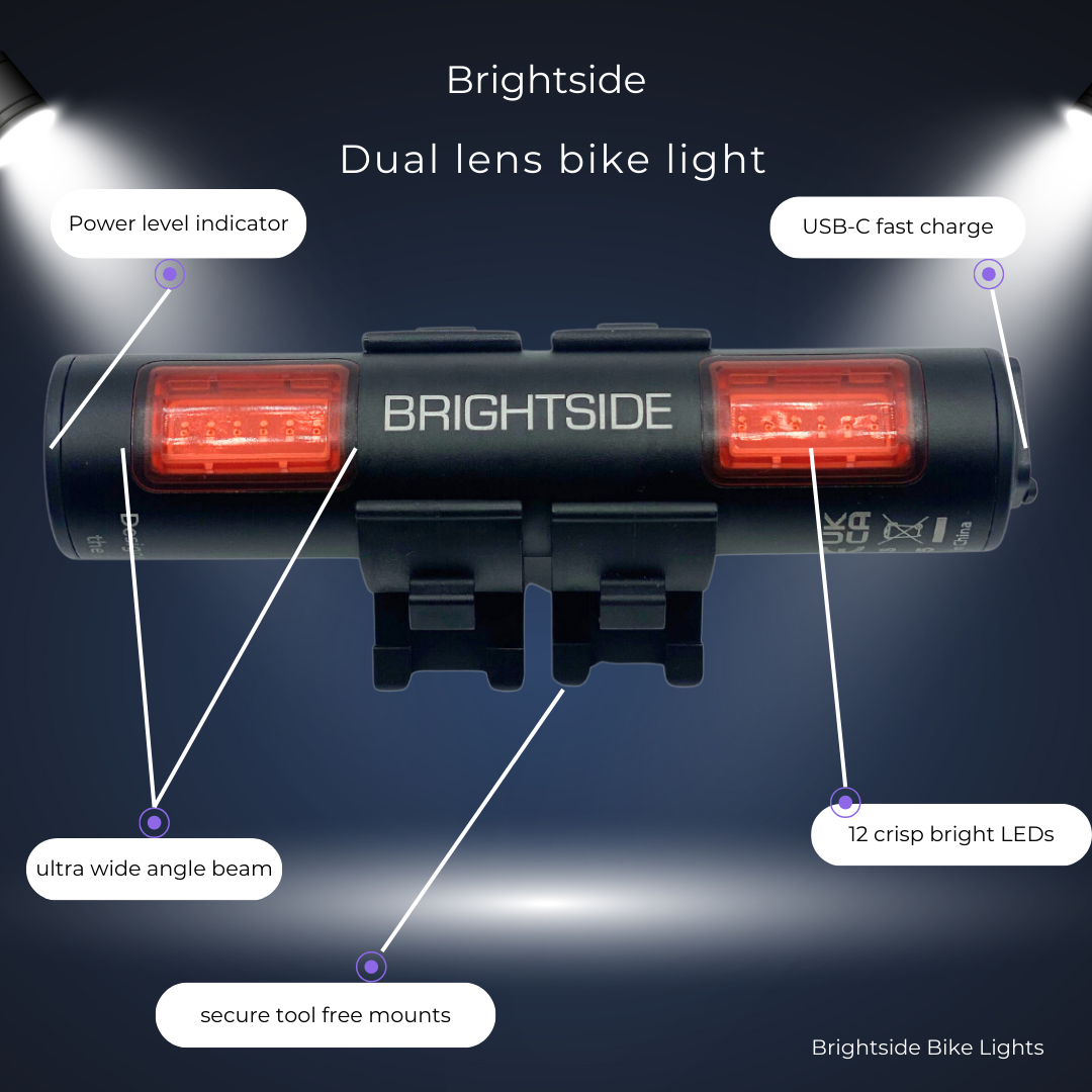 Brightside bar lights, dual lens rear bike light – Brightside Bike Lights